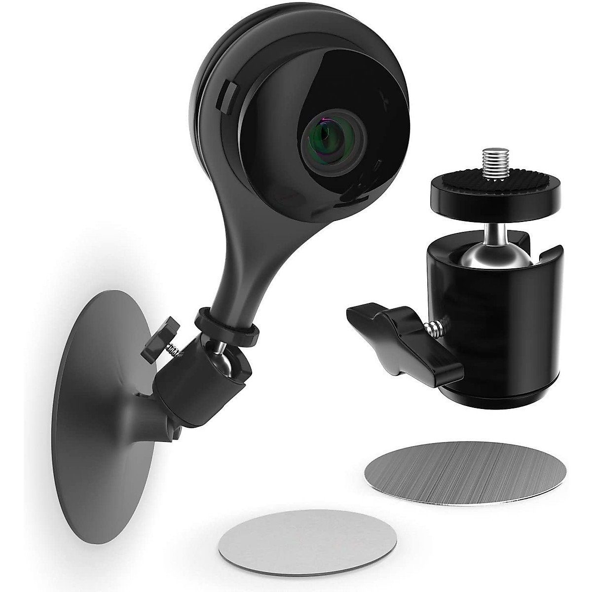 ABOOM (2 Pack) 360 Degree Adjustable Wall Mount Bracket Kit Compatible with Google Nest Cam ，Hole-Free Installation, NOT Included Google Nest Cam