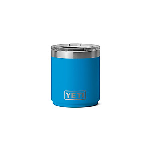 YETI Rambler 10 oz Stackable Lowball 2.0, Vacuum Insulated, Stainless Steel with MagSlider Lid, Big Wave Blue