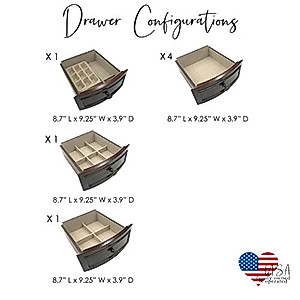 Hives and Honey Bailey Oval Standing Jewelry Armoire Cabinet, Jewelry Storage Organizer with Mirror Lid, Side Doors, 7 Drawers, Jewelry Chest, Jewelry Box for Necklaces, Earrings, Bracelets, Walnut