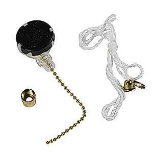 HQRP Kit Ceiling Fan Capacitor CBB61 5uf+5uf 4-Wire UL-Listed and 3-Speed Fan Switch