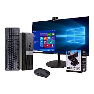 Dell Business Desktop Optiplex 7040 Computer, Intel Core i7 Quad Core, 8GB RAM, 240GB SSD, DVD, Wi-Fi, Windows 10 Pro, Wireless Keyboard, 1080p Webcam, New 23.6 Monitor (Renewed)