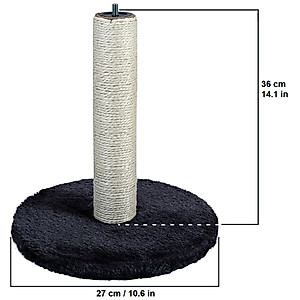Cat Scratching Post with Premium Natural Sisal Rope - Cats Scratch Post Indoor Play for Small Kitten with Dangling Ball & Feather Toy Covered with Soft Smooth Plush Fabric, Stable Cat Stand (Gray)