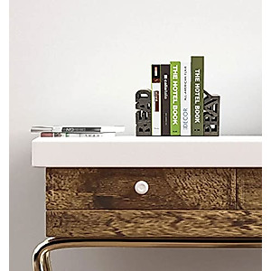 OwlGift Rustic Gray Wood Read & Pray Block Word Bookends, Unique Appearance Design, Home Office Decorative Book Stand, 1 Pair