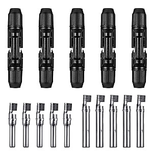 JYFT 30FT 10AWG(6mm² Solar Cable Extension Bundle Contains - Included 5 Pairs of Solar Cable Connectors, a Premium Crimping Tool