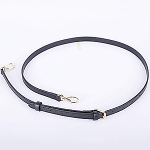 VanEnjoy Genuine Leather Adjustable Purse Strap Replacement for Cross Body Bag Handbag - 3/5 inch Wide,51 inches Long (Black)