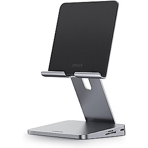 Anker , 551 USB-C Hub (8-in-1), with Foldable Tablet Stand, Dock, 4K HDMI, 2 USB-A Data Ports, for iPad Pro 5th Gen / iPad Air 5th Gen/iPad Mini 6th and Later (Silver)