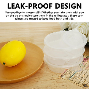 OWTWCNL 50Pcs Double Condiment Containers, Double Compartment Condiment Container with Lid, Leakproof Clear Plastic 150ml Portion Cups Chutney Chili Sauce Dips Snack Boxes