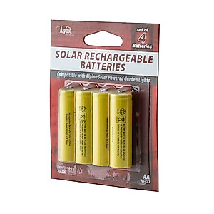 Alpine Corporation AA Ni-CD Replacement Rechargeable Batteries for Solar Powered Garden Lights, Set of 4