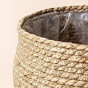 LA JOLIE MUSE Natural Seagrass Large Planter, Plant Pots Cover, Indoor Planters Flower Pots, 13.5+12+9 inch Pack 3