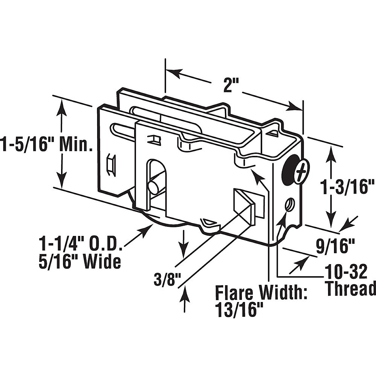 Prime-Line D 1688 1-1/4 In. Steel Ball Bearing Sliding Door Roller Assembly (Single Pack), Yellow zinc