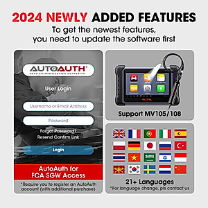 Autel MaxiCOM MK808 Scanner, 2024 Newest Car Diagnostic Scan Tool Same as MX808 MK808Z, All System Diagnosis and 28+ Service, Active Test, Bi-Directional Control, AutoAuth FCA SGW, 21+ Language