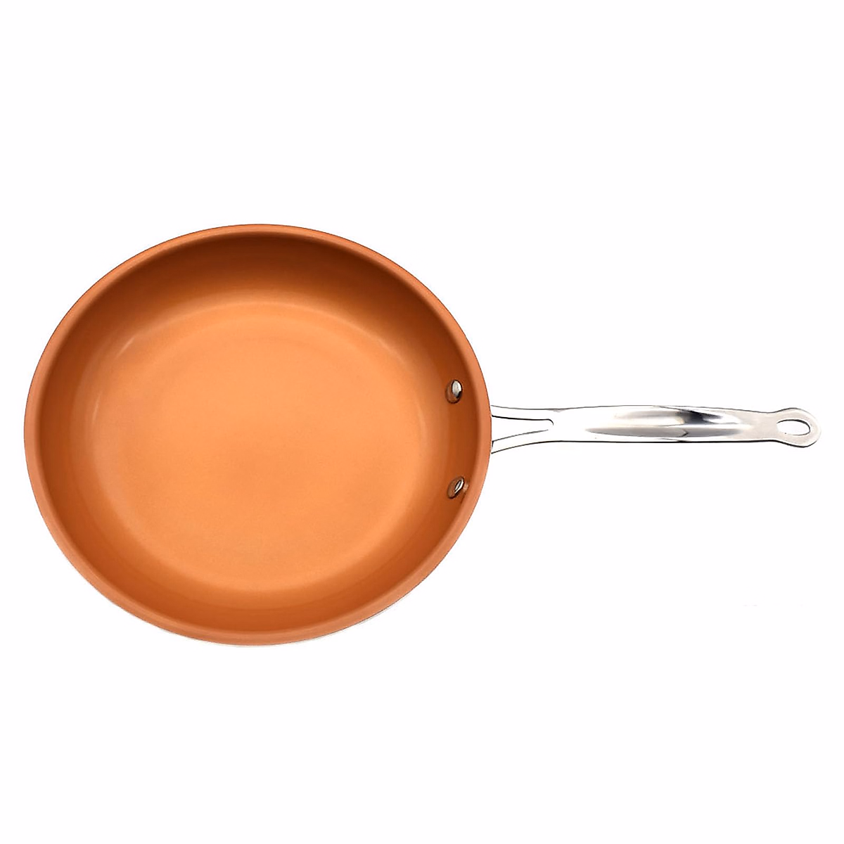 Nonstick Copper Frying Pan, Chef Skillet with Ceramic Coating, Oven Dishwasher Safe, Induction Skillet for All Stoves, PFOA Free,Brass,10 inch