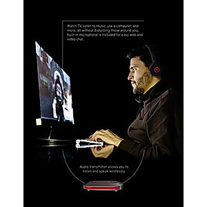 SHARPER IMAGE SHP921 Universal Wireless Headphones For TV, Black