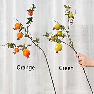 Smalldu Artificial Fall Flowers 5Pcs Pomegranate Branchs 30.7 inch for Home Decor Indoor (Not Include Vase)