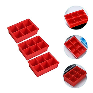 Amosfun 9 Pcs Six Grid Silicone Bakeware 9x9 Baking Pan Cornbread Pan Smore Molds Silicone Muffin Pan Brownies Silicone Baking Tray Baking Supplies Loaf Pan - Ice Tray