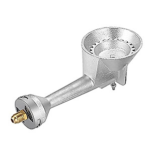 WADEO High Pressure Cast-Iron Propane Burner Head, Gas Burner Head with Propane Orifice Connector Brass Tube Fitting 3/8" Flare x 1/8" Mnpt