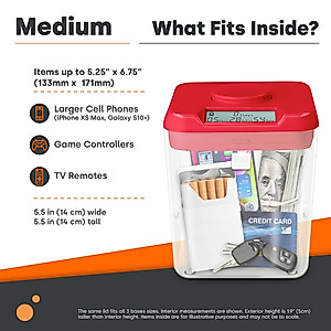 Kitchen Safe: Time Locking Container (Green Lid + Clear Base) - 5.5" Height