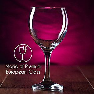Stemmed Red Wine Glasses Set of 4, All Purpose 12 ¼ Oz Lead-Free Long Stem Wine Glasses, Crystal Clear, Dishwasher Safe, Restaurant Quality