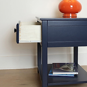 Max & Lily Nightstand with Drawer and Shelf, Blue