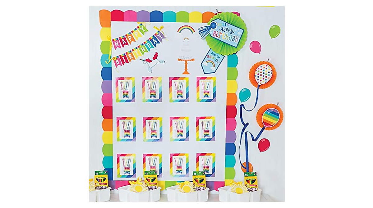 Schoolgirl Style Hello Sunshine Birthday Bulletin Board Set for Grades PK-5