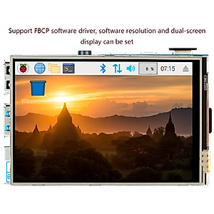 waveshare 3.5 inch Touch Screen TFT LCD 480x320 Pixel Display Monitor SPI Interface XPT2046 Controller, for Raspberry Pi 4B/3B+/3B/2B/Zero/Zero W/Zero WH