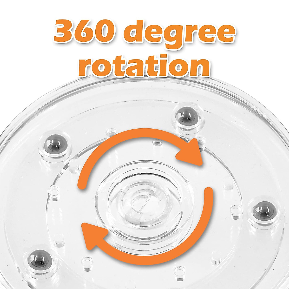 Piutouyar 4 Pcs Plastic Turntable Bearings Hardware, 4 Inch / 100mm Plastic Acrylic Clear Turntable Organizer for Kitchen Spice Rack Table Cake