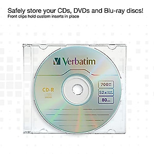 Verbatim CD DVD Blu-Ray Clear Slim Jewel Cases, 5.2 mm – 25 Pack