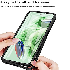 CCSamll for Xiaomi Redmi Note 12 5G Clear Case with Screen Protector, Slim Shockproof Soft TPU Bumper Full Body Protection Phone Cover Case for Xiaomi Redmi Note 12 5G/ Poco X5 QC Black