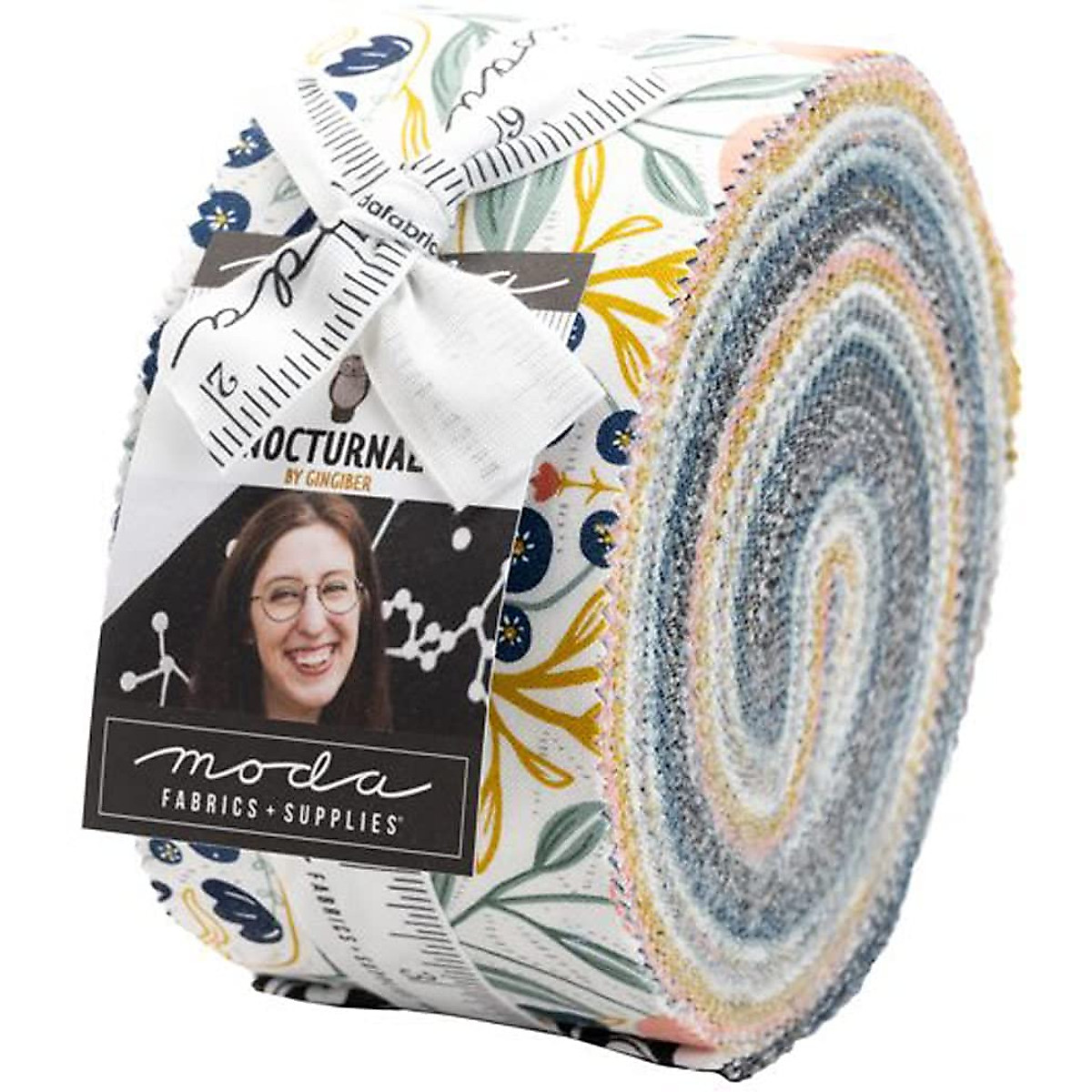 Gingiber Nocturnal Jelly Roll 40 2.5-inch Strips Moda Fabrics 48330JR, Assorted, 2.5 Inches