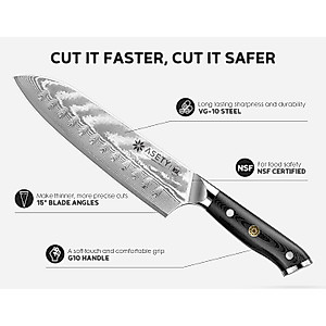 ASETY Damascus Knife Set 3 PCS, NSF Food-Safe Japanese Kitchen Knife Set with VG10 Steel Core, Ultra-Sharp Professional Chef Knife Set and Full Tang G10 Handle, Gift Box