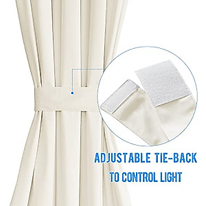 NICETOWN Ivory White Velvet Short Curtain 40 inches - Elegant French Door Curtain for Kitchen Window Light Blocking Luxury Curtain Panel for Nursery/Kids Bedroom Decor, W25 x L40, 1 Panel