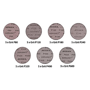 Mirka 9A-232-AP Abranet 5-Inch Mesh Grip Discs, Assortment