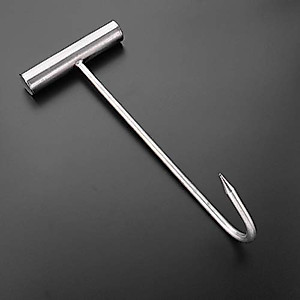 Hemoton Meat Hooks Stainless Steel T Hooks T-Handle Meat Boning Hook for Kitchen Butcher Shop Restaurant BBQ Tool Butcher Shop Tool Kit (28cm)