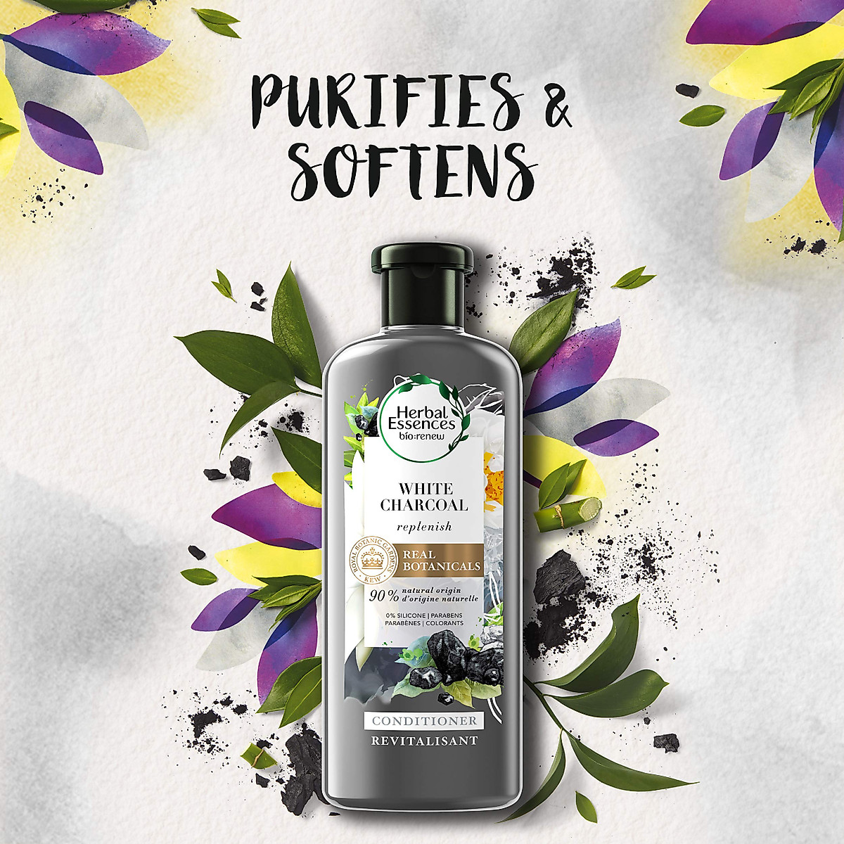 Herbal Essences, Shampoo and Conditioner Kit With Natural Source Ingredients, Color Safe, BioRenew Detox Charcoal, 13.5 fl oz, Kit