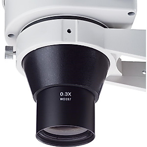 AmScope SM03 0.3X Super Widefield Barlow Lens For SM Series Stereo Microscopes (48mm)