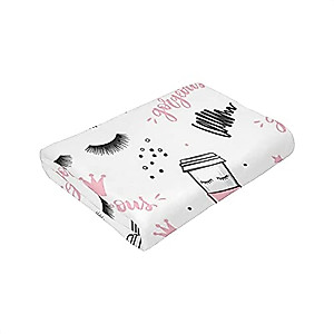 Feartdiy Lashes Mascara Coffee Cup Blanket for Kids Adults Women,Soft Fleece Throw Blanket Cozy Bed Blankets King Size for Couch Bed Travel Camping 50 inchX40 inch, black, 50x40
