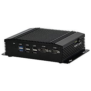 HUNSN Industrial Computer, Fanless Mini PC, Embedded IPC, N3510 N3520, Windows 11 / Linux Ubuntu, BM18, Watchdog, GPIO, WOL, SIM Slot, 2 x LAN, 2 x RS232 422 485, 8G RAM, 128G SSD