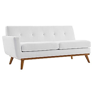 Modway Engage Upholstered Fabric Left-Arm Loveseat, White