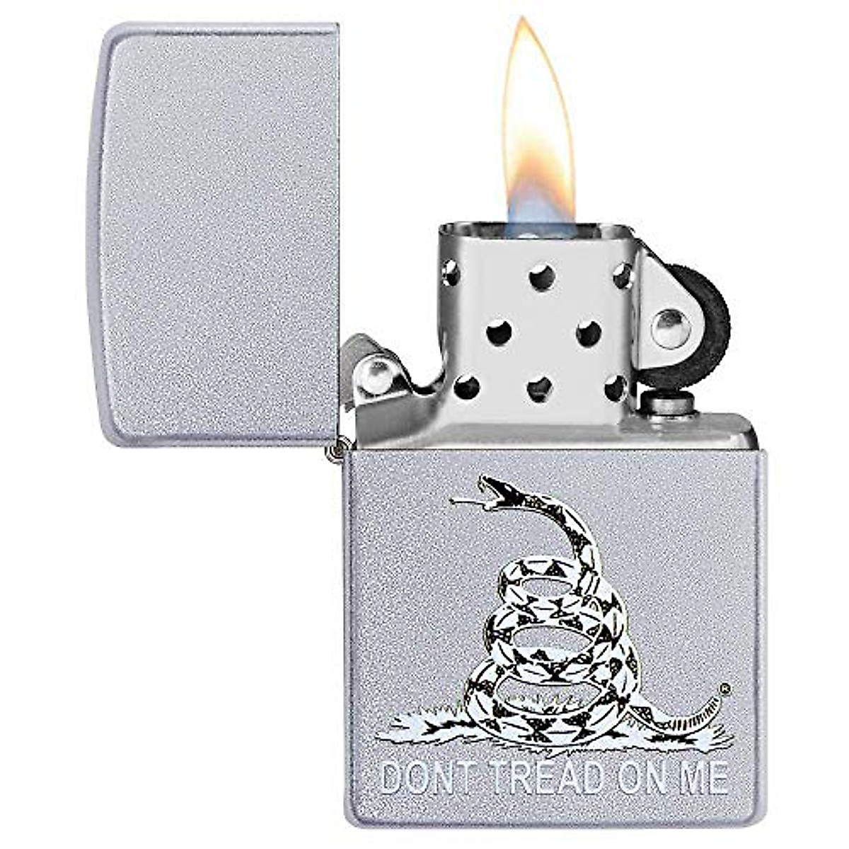 Zippo Don't Tread on Me Satin Chrome Pocket Lighter