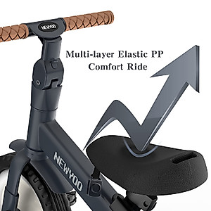 newyoo Toddler Bike, Toddler Tricycle for 1-3 Year Olds, 3 in 1 Balance Bike, Trike with Safety Belt & Backrest, Gift & Toys for Boys & Girls, TR001 (Dark Grey)