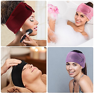 Giegxin 6 Pieces Foam Mesh Wrap African-style Hairbands for Women - Bath, Yoga, Makeup, Spa, Sleeping, Fitness, Travel, Breathable Non-Slip with Adjustable Tape, Multicolored