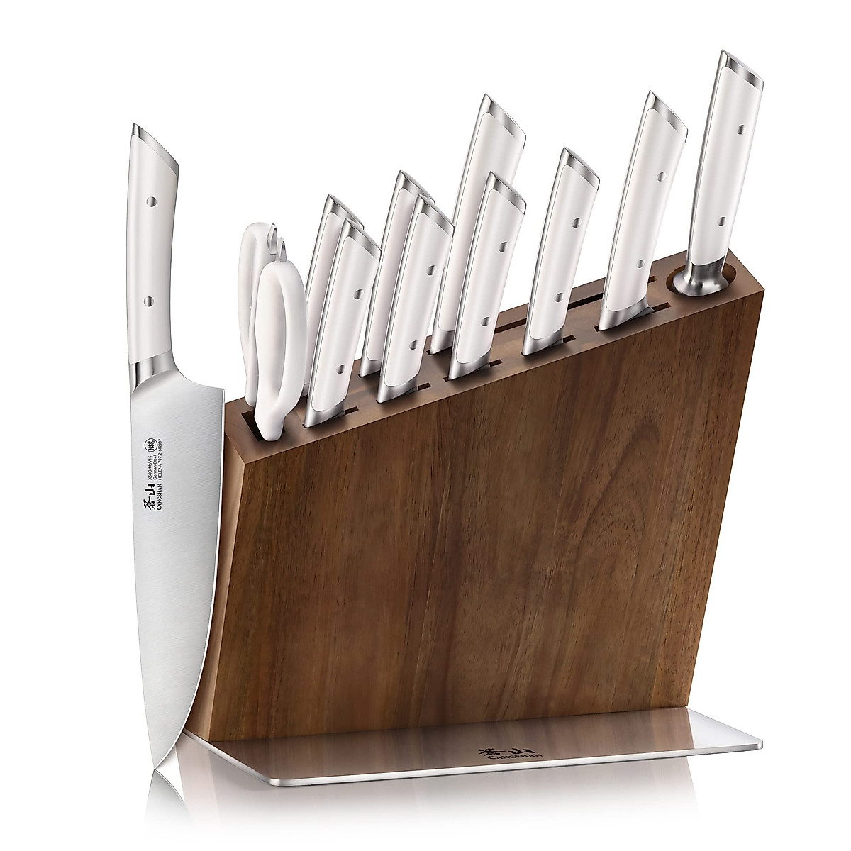 Cangshan HELENA Series German Steel Forged, HUA Knife Block Set (12-Piece, White)