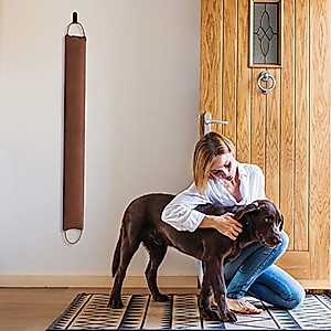 CIMA 36" Weighted Under Door Draft Stopper, Bottom Door Seal Sound Wind Blocker Weather Stripping (Brown, 36 inch, 2.0 LBS)