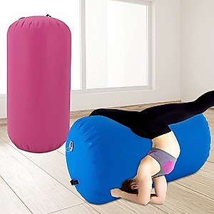 100x60 cm Air Roller/Blue/Pink Tumbling Gymnastics Mat Inflatable Gym Tumble Mats for Home Use/Yoga/Training/Cheerleading/Water Fun with Electric Pump