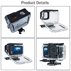 Waterproof Case for Gopro Hero 12 11 10 9 Accessories, SRUIM Underwater Diving 50M/164FT Protective Housing Shell for Go Pro Hero12 Action Camera with Bracket Accessories