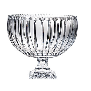 Majestic Gifts Hand Cut Crystal Footed Punch Bowl-12 Inches D