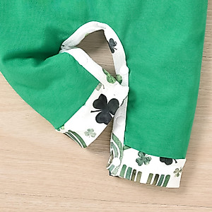 Newborn Baby Girl First 1st St. Saint Patrick's Day Outfits Shamrock Clover Romper Jumpsuit Clothes Set Nb