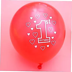 Abaodam 10pcs 1st Birthday Latex Balloon Number 1 Balloon One Party Balloons Bouquet Balloons for Kids Wreath Decor Baby 1 Month Balloon One Birthday Balloons Happy Birthday Child Filling