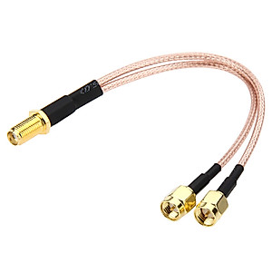 SMA Splitter Cable, Tecreddy 4G LTE Antenna Adapter Splitter Cable SMA Female to Dual SMA Male Connector Compatible with 4G LTE Wireless Router, WiFi Antenna Adapter Connector, 6 inch