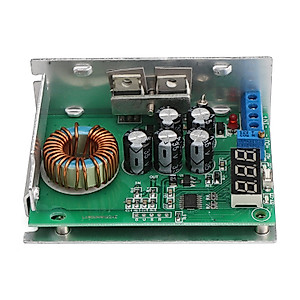 DROK® DC-DC Buck Converter 3.5-30V to 0.8-29V 10A Step-down Volt Adjustable Output Voltage Regulator Module Power Supply with High Accuracy Voltmeter Red Digital Tube Display